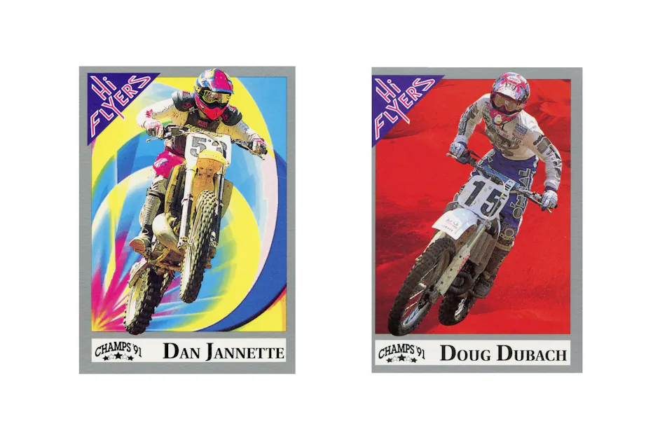 Dan Jannette and Doug Dubach's 1991 Hi Flyers Motocross Cards - Racer X